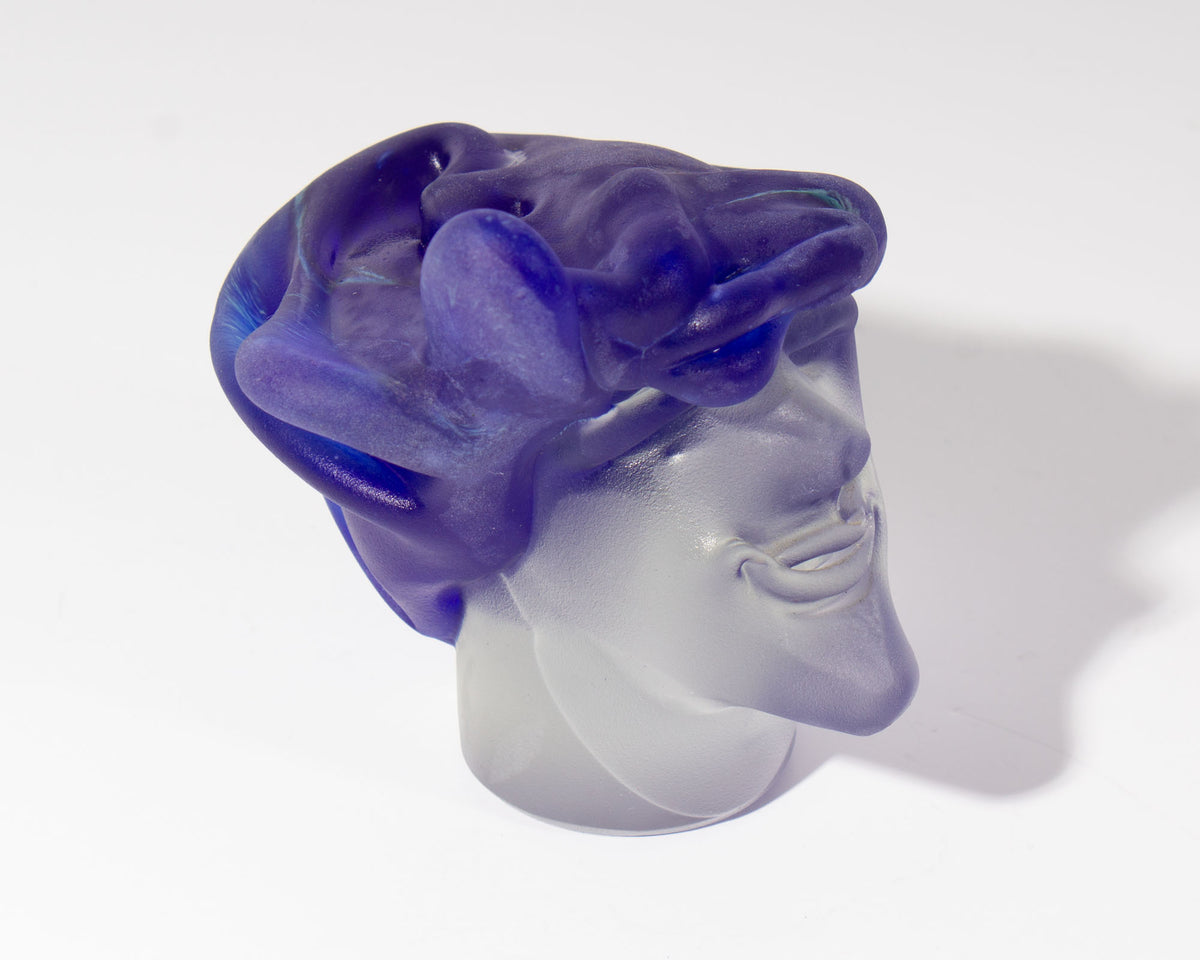 Stephen Fellerman and Clair Raabe 1995 Signed Art Glass Bust Sculpture ...