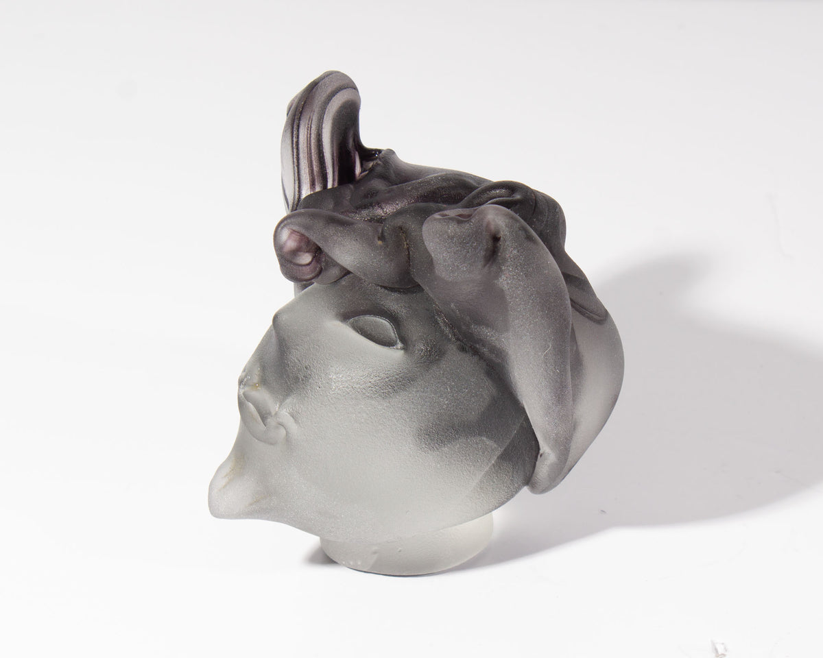 Stephen Fellerman and Clair Raabe 1995 Signed Art Glass Bust Sculpture ...