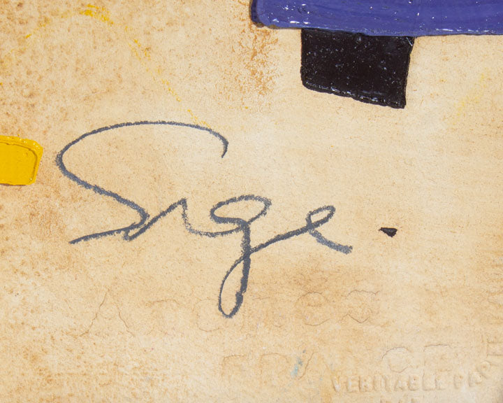 Walter Sorge Signed Oil on Paper Abstract Painting – Sheafer + King Modern